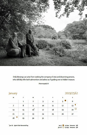 2019 - Free Buddhist Calendar